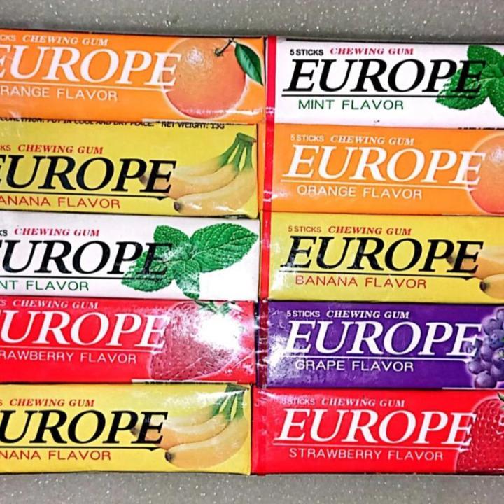 Europe chewing gum Mix Flavour 5box(5sticks per box) | Daraz.com.bd
