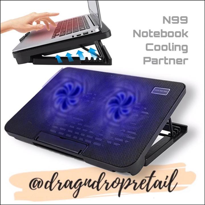 Notebook Laptop Adjustable Cooling Pad Stand Cooler Fan Blue LED USB ...