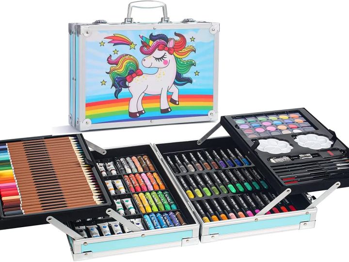 145 pc Unicorn Art Set Unicorn Color Box With Multiple Coloring Kit ...