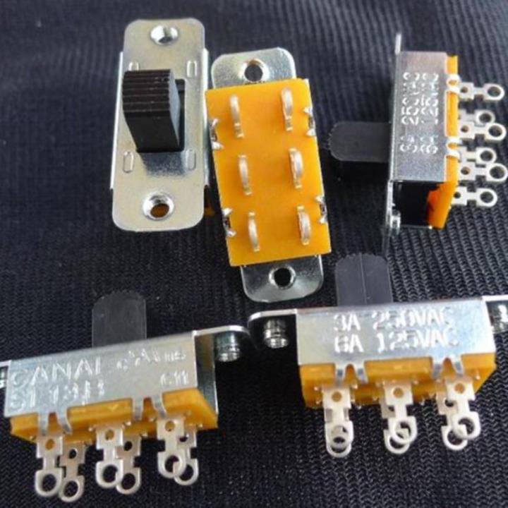 5Pcs- DPDT Slide Switch 2 Positions 6 Pin Panel Mount Big Size Switches ...