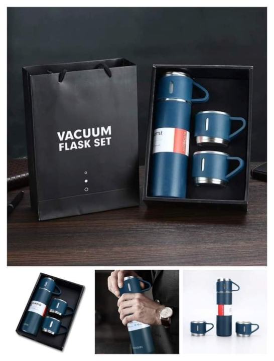 Vacuum Flask Set Stainless Steel Drinking Metal Water Bottle Gift High ...