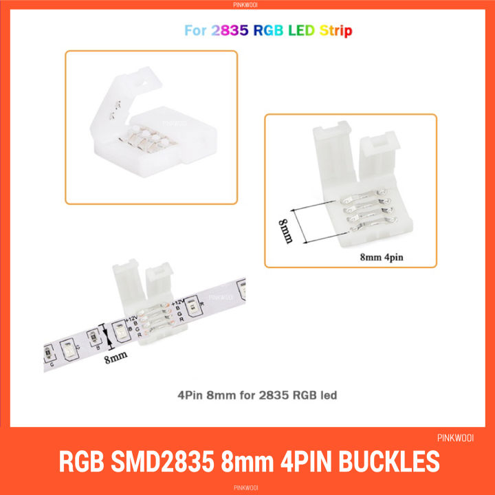 RGB SMD2835 Strip Connector 4-Pin 8mm unwired Gapless Solderless ...