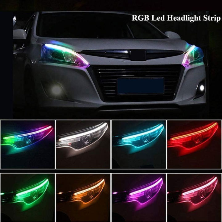 【Latest Style】 App Control RGB Daytime Running Light DRL Flowing Turn ...