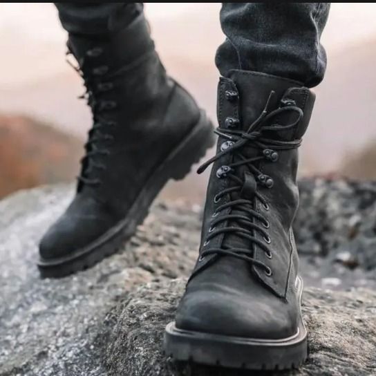 Leather Long Boots for Men - Cow Leather Rubber sole long Boots for men ...