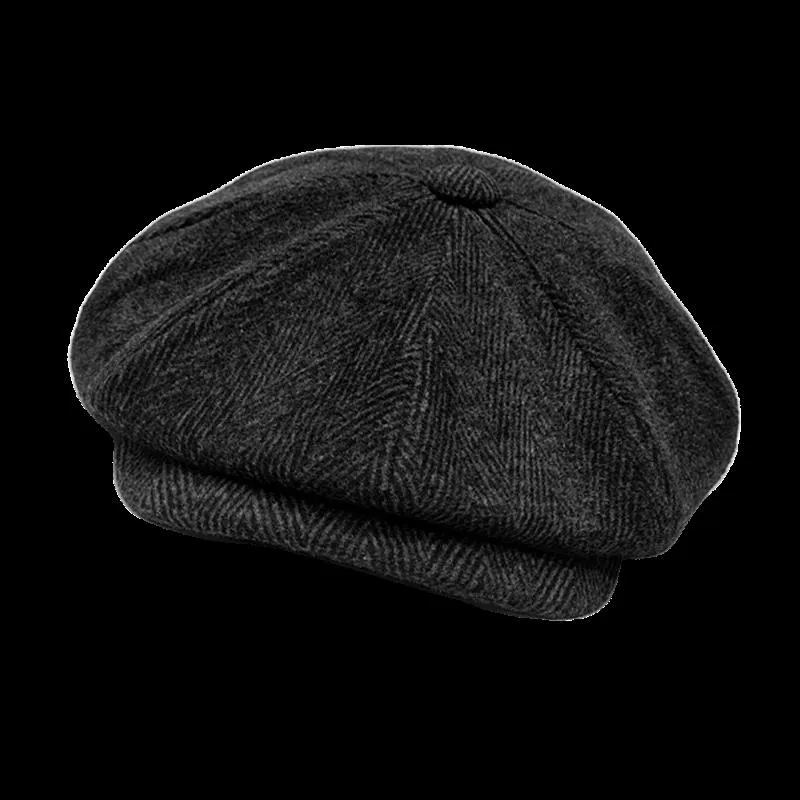 Men Retro Beret Mafia Movie Cosplay Wool Blend Vintage Herringbone ...
