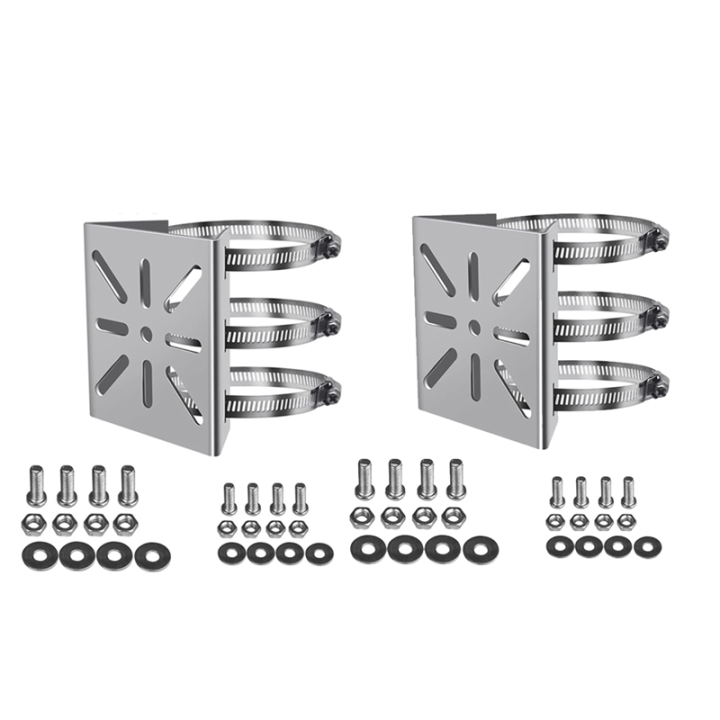 2Pcs Universal Wall Mounting Bracket with 6 Loops, Stainless Steel ...