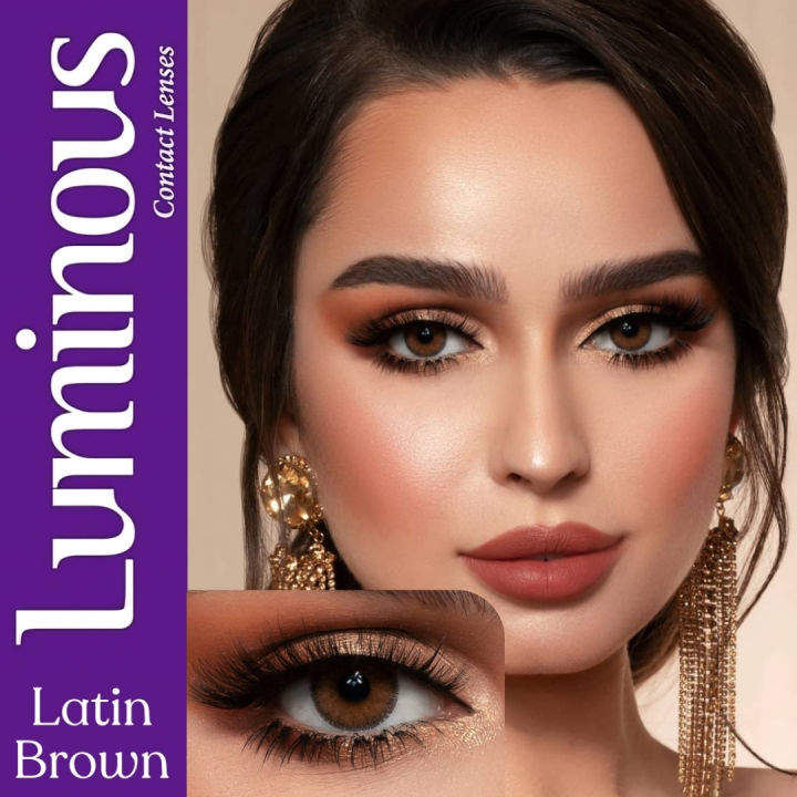 New Lumi.nous Latin Brown Color Contact Lens With Regular Kit Box For ...