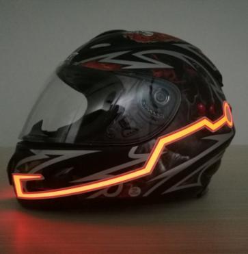 Helmet Light Strip EL Night Riding Signal Universal for All Motorcycle ...