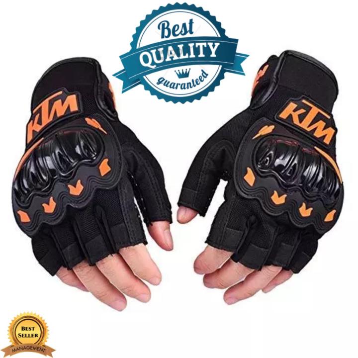 KTM Half Finger Hand Gloves For Bike Riding - ORANGE (1pcs) | Daraz.com.bd