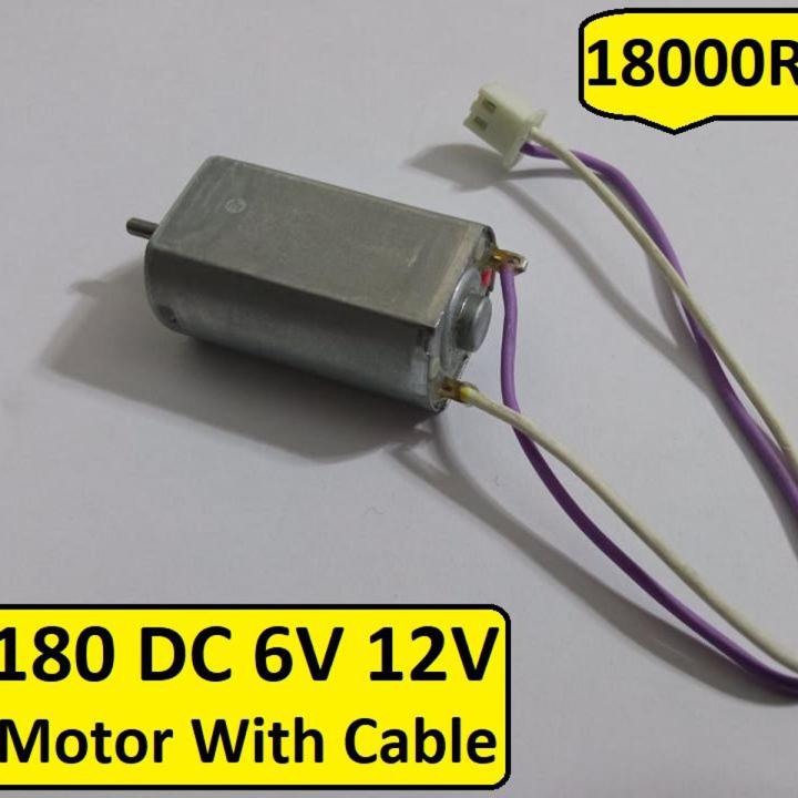CABLES With 180 Motor DC 6V 12V Motor High Torque 18000RPM 180 DC ...