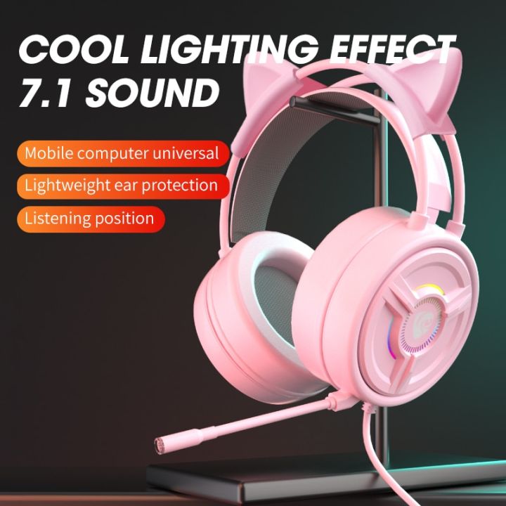 Pantsan cat ears eat chicken head mounted esports desktop laptop gaming ...