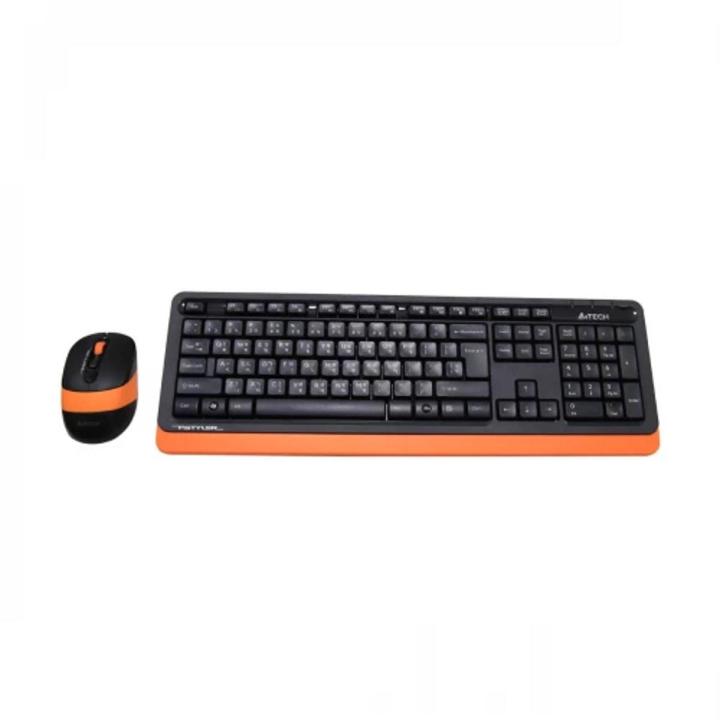A4 Tech FG1010 Black-Orange Wireless Keyboard & Mouse Combo with Bangla ...