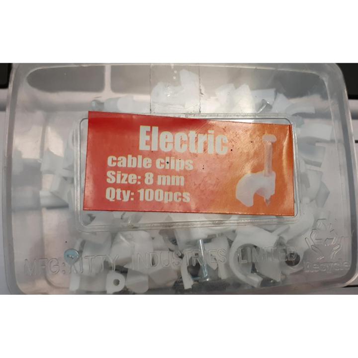 Electric Cable Clips 8mm (100pcs) | Daraz.com.bd