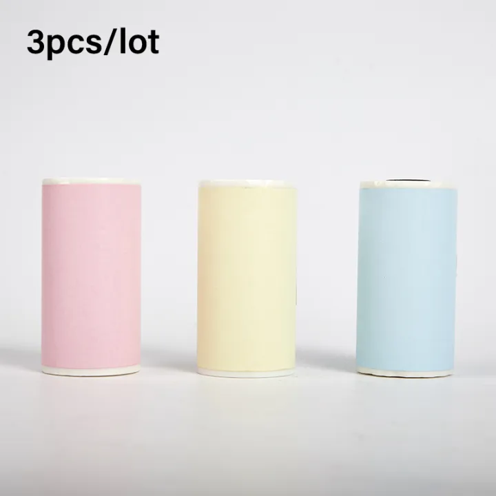 (New) 3PCs mini photo printer printable sticker paper roll self ...
