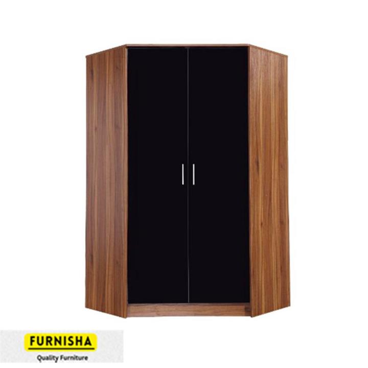 4 Door Corner Almirah with Cloth Shelves Cabinet & Cloth Hanging Space ...