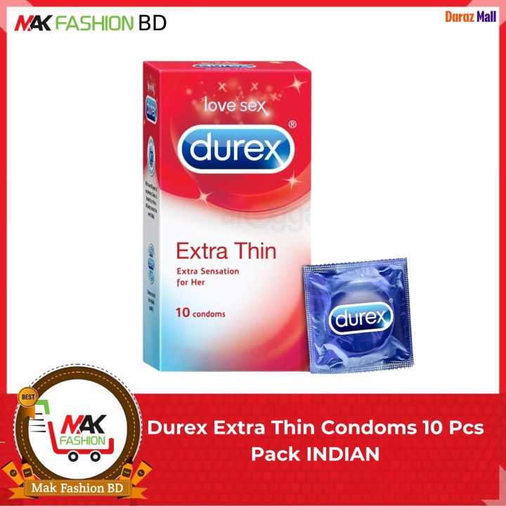 Durex Extra Thin Condoms 10 Pcs Pack INDIAN | Daraz.com.bd