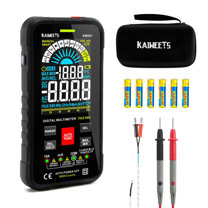 KAIWEETS KM601 9999 Counts Digital Multimeter Smart Auto Range 1000V ...