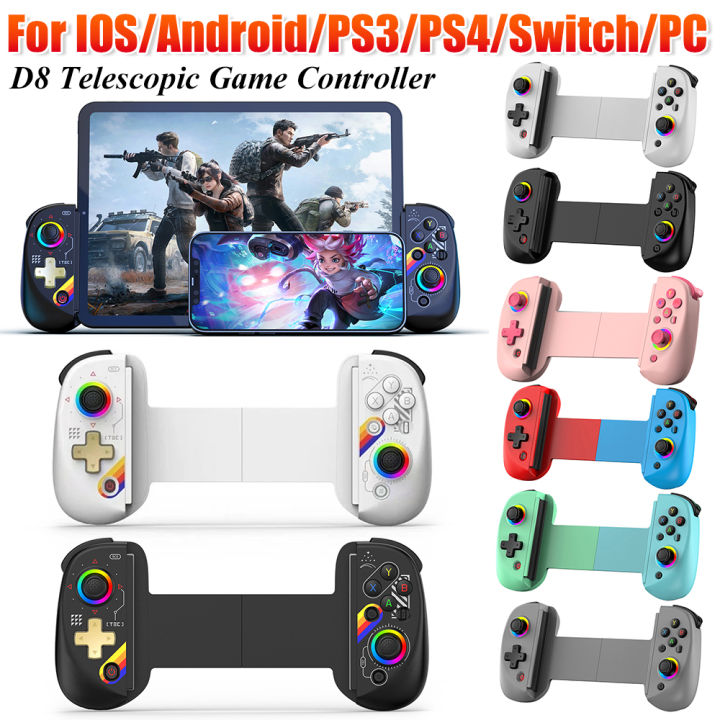 D8 Telescopic Game Controller Joystick Bluetooth-compatible 5.2 Wireless Gamepad for iOS Android ...