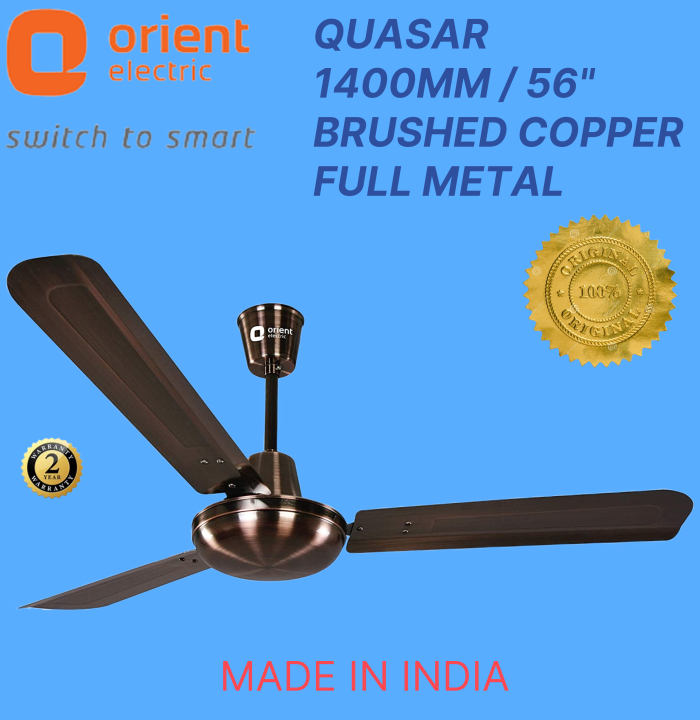 Orient Electric 1400MM / 56" Quasar Ceiling Fan (Brushed Copper ...