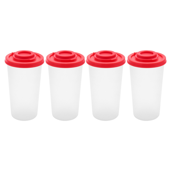 4 Large Salt and Pepper Shakers Moisture Proof ,Salt Shaker with Red ...