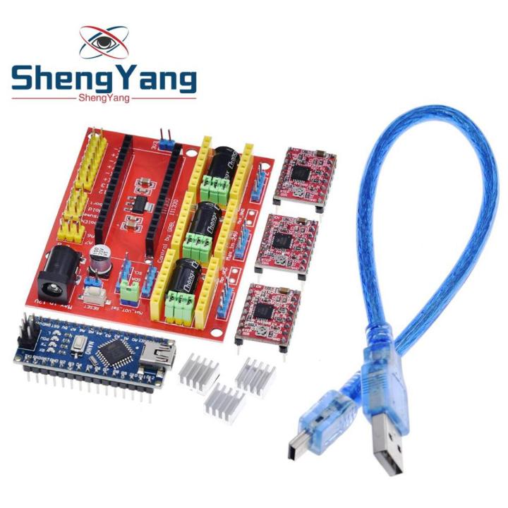 【Mary DAI Store】ShengYang 3DV4 CNC Shield V4 3.0 3pcs A4988 Reprap Stepper Drivers Set For ...