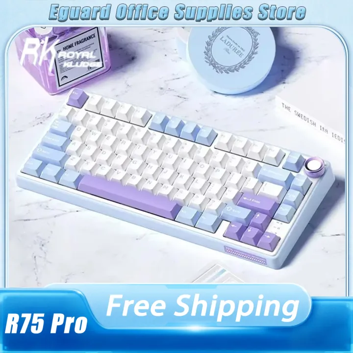 RK R75 Pro Mechanical Keyboard Three Mode RGB Wireless Gaming Keyboard ...