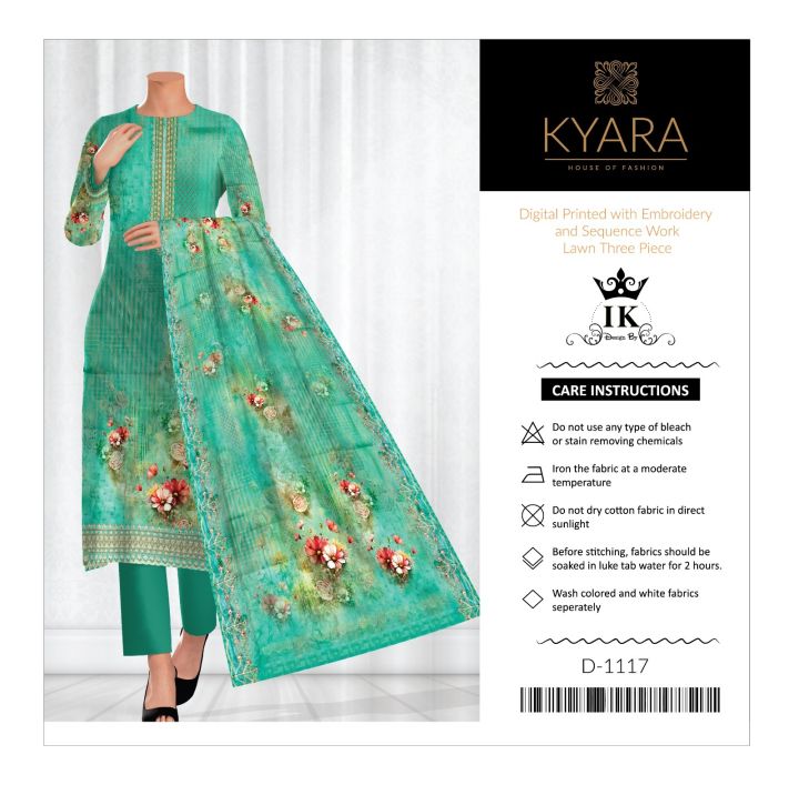 Pakiza Exclusive Design Unstitched Cotton Three Piece-Kyara 1117 ...