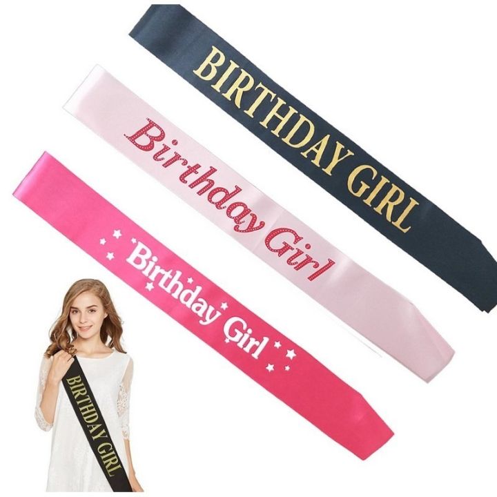 Birthday Girls Sash, Pink Satin Happy Birthday Sash Happy Birthday Sash ...