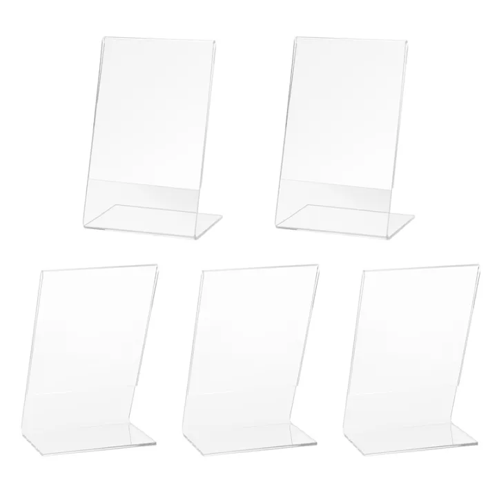 5Pcs Office Acrylic Display Leaflet Stands Counter Plastic Message ...
