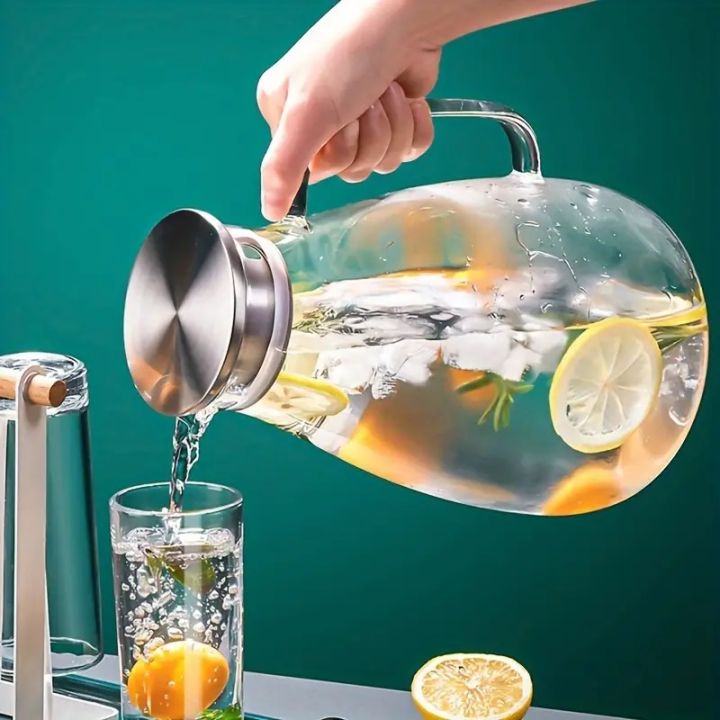 Large Capacity 2600ML Glass Water Jug Set, High-Temperature Resistant ...