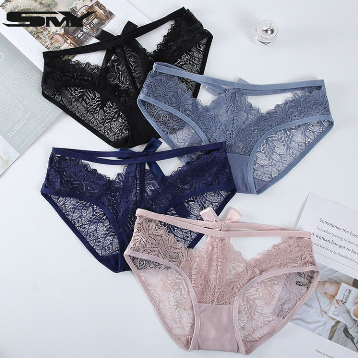 SMY 1 PCS Soild Color Lace Women Underwear Cute Design Low Waist Girls ...