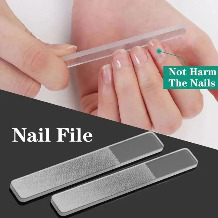 Nano Glass Nail Files Buffer Crystal Transparent Sanding Polishing ...