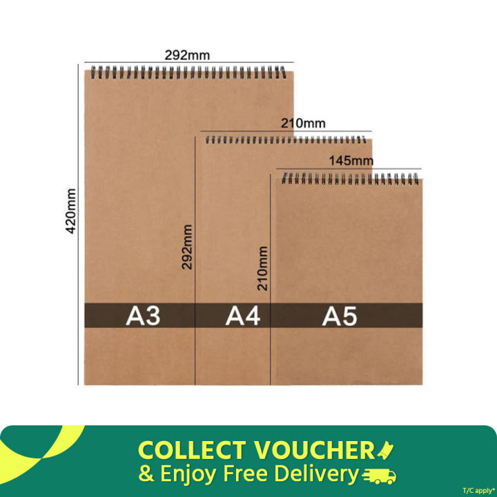 Sketch art & drawing Book, Spiral Cartridge paper For Artists A5/A4/A3 ...