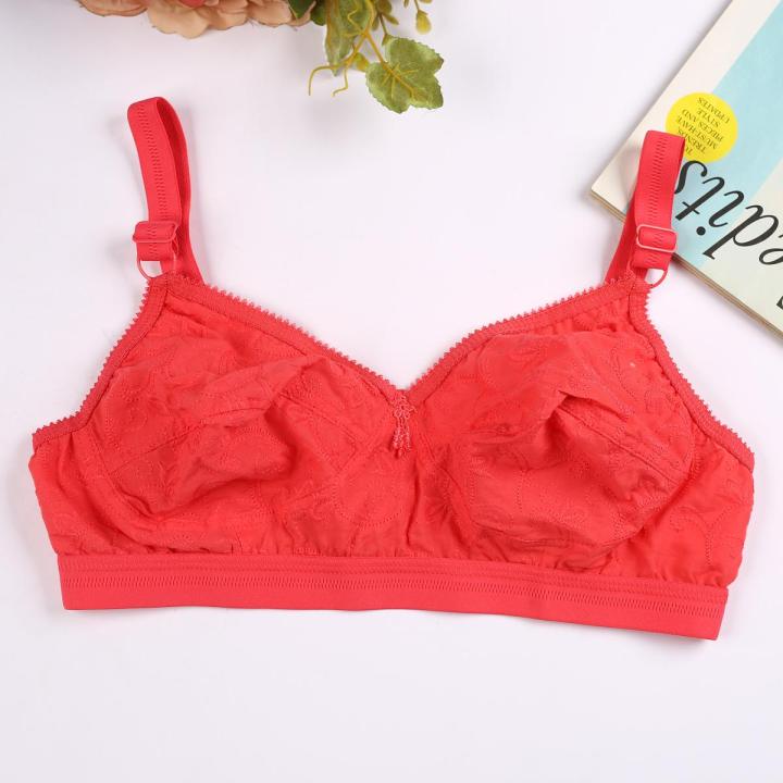 Indian Chicken Fabrics 99.99% cotton comfortable red colour guddi bra ...