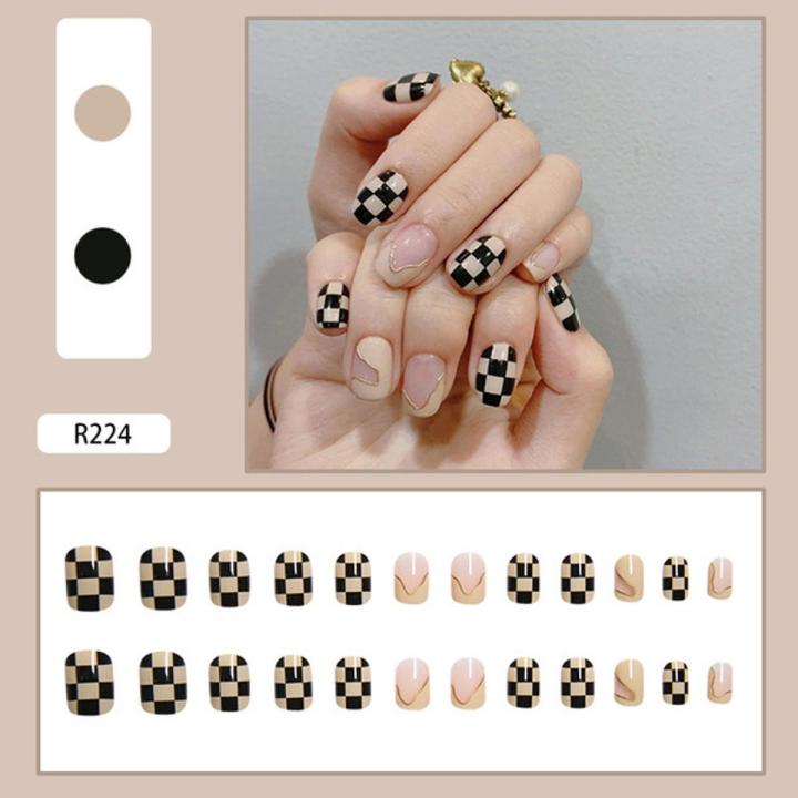 Black Chess Board Fake Nail | Daraz.com.bd