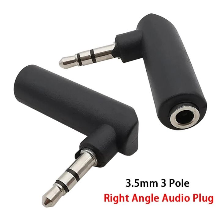 1/3/5Pcs 90 Degree 3.5mm 3 Pole Male Plug to 3.5 Jack Female Right ...