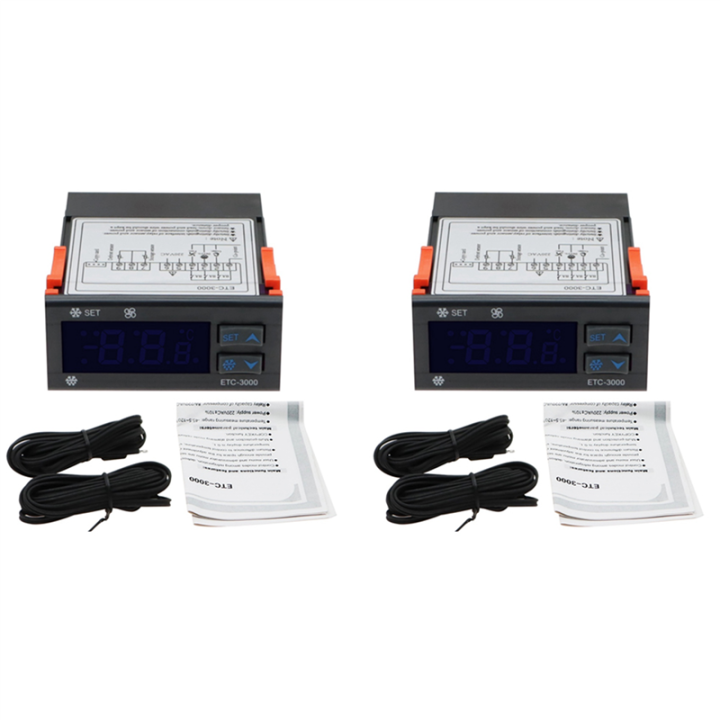 2X ETC-3000 Mini Temperature Controller Refrigerator Thermostat ...
