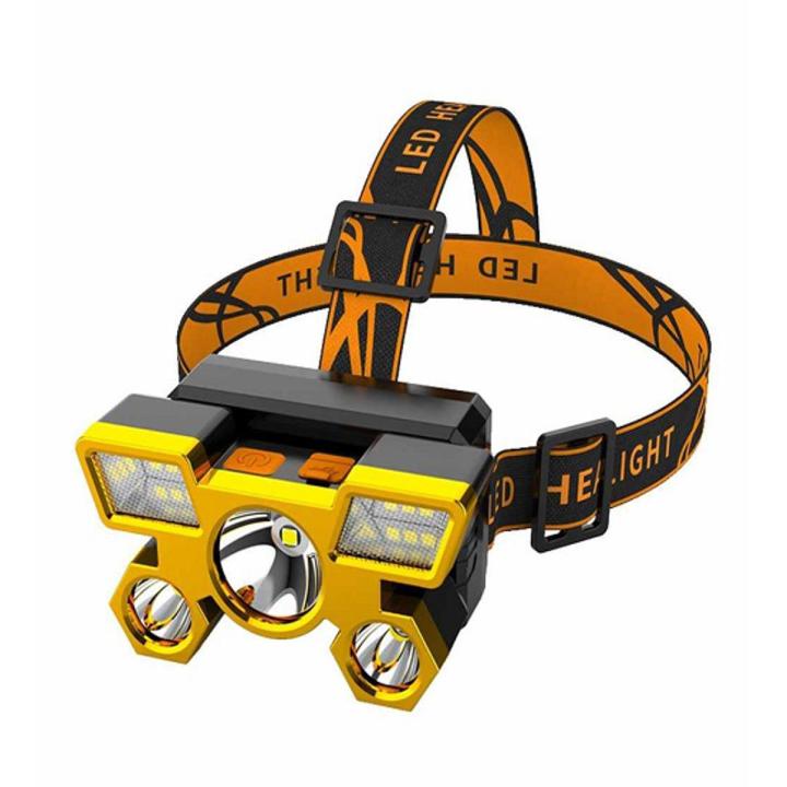 Head Torch 5 Head Headlamp USB Rechargeable Head Light | Daraz.com.bd
