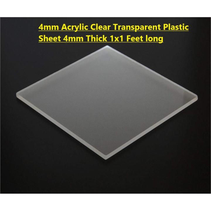 4x300x300mm Acrylic Sheet Clear Plastic Sheet Transparent 4mm Thick 1×1 ...
