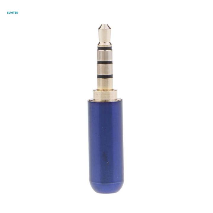 2x3.5mm 1/8" TRRS 4 Pole Male Plug A/V Solder Connector Blue | Daraz.com.bd