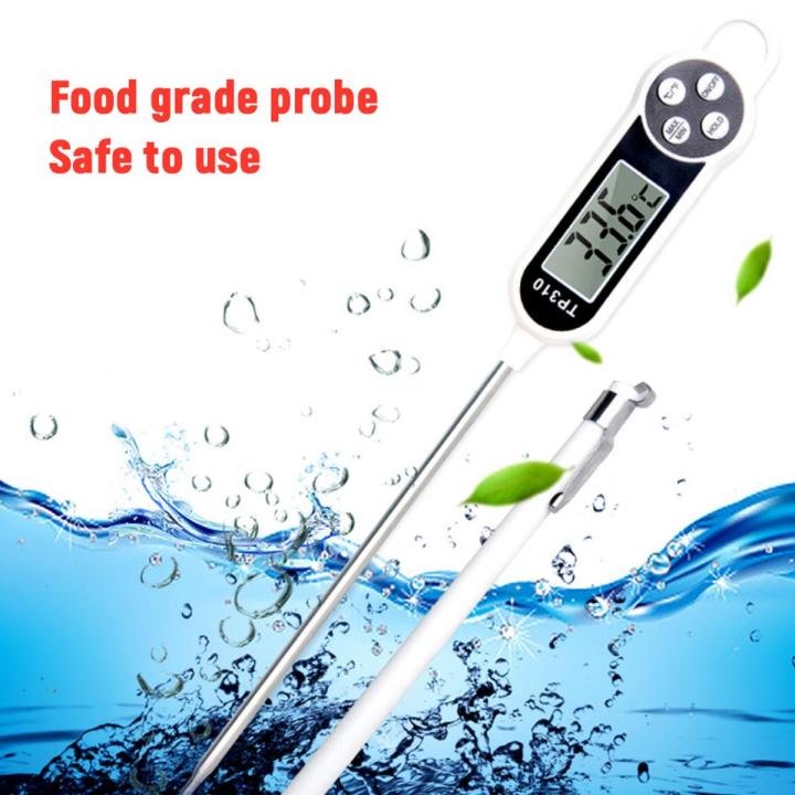 Digital Food Ther-mo-meter Mini LCD Ther-mo-meter Probe BBQ Meat Food ...