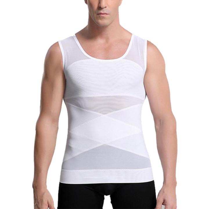 Men Slimming Tank Top Body Shapers Belly Slimming Thin Mesh Underwear ...