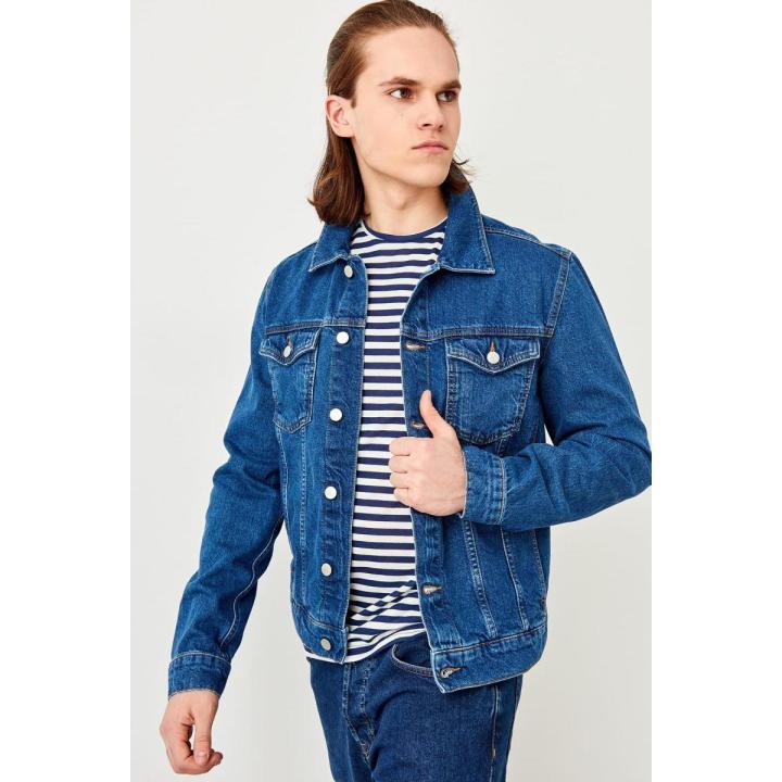 Navy Blue Fashionable Denim Jacket For Men | Daraz.com.bd