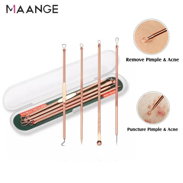 Rose Gold Pimple Acne Blackhead Remover Needle double head Blemish ...
