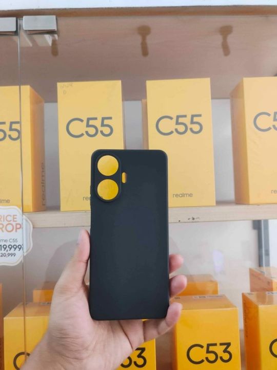 For Realme C55 Liquid Silicone Microfiber Inside 360 Degree Protection ...