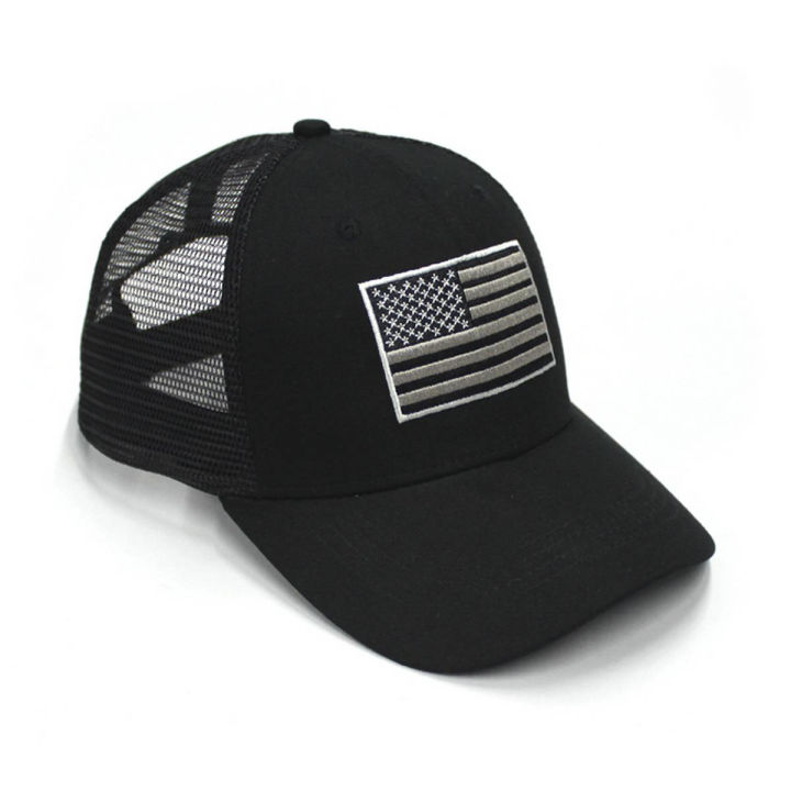 Black US Flag Embroidery Half Net Cap | Daraz.com.bd