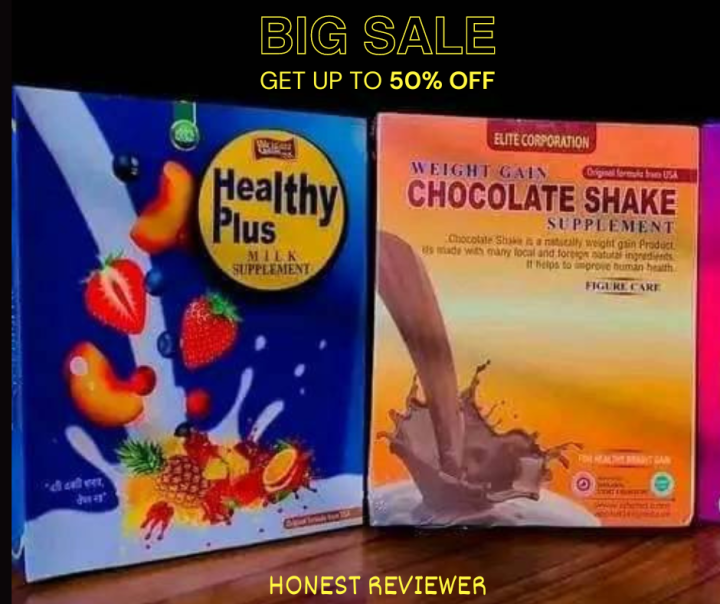 Healthy plus Milk Shake &Chocolate Shake For Healthy Weighty Gain - 2pcs | Daraz.com.bd