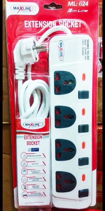 Multiplug Heavy Duty 4 way power socket outlet With 3M Cable... | Daraz ...