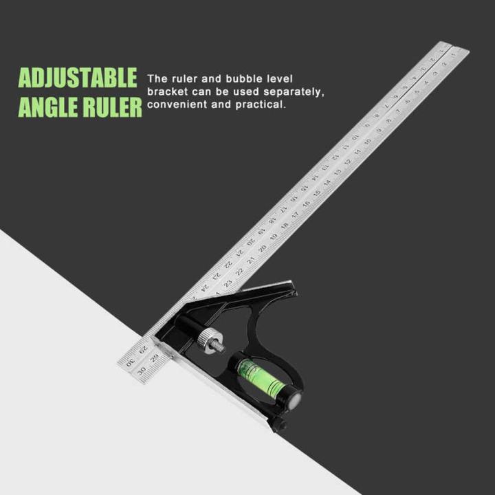 Adjustable Angle Ruler 300mm Combination Square 45/90 Degree with ...
