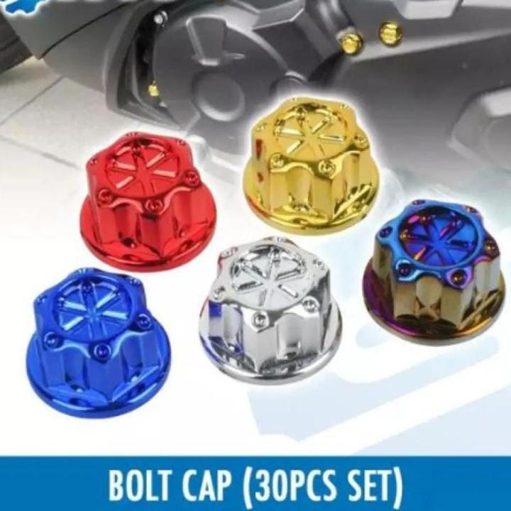Universal Motorcycle Nut Bolt Cap Cover Nut cover Screw Cap 30Pcs Screw ...